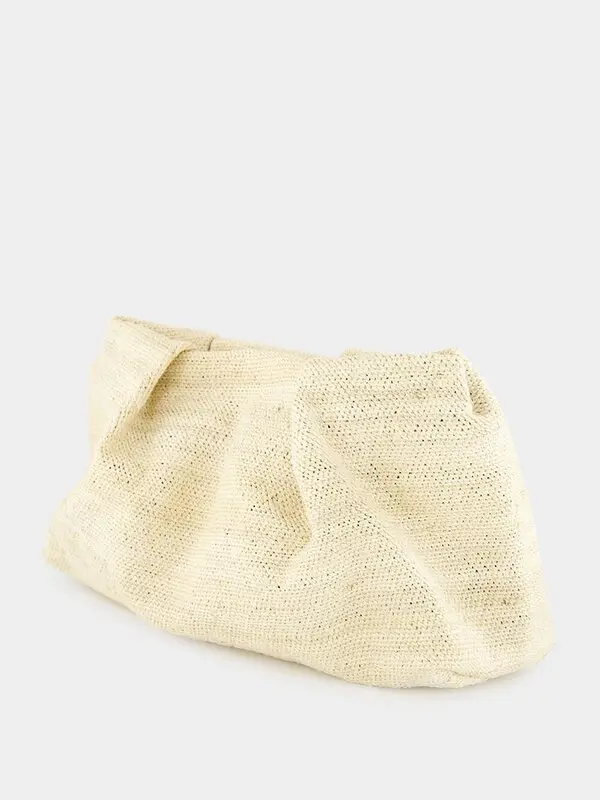 SENSI STUDIO Seashell-embellished Sisal Mini Pouch - Beige