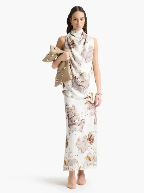 Altuzarra Sleary Silk High-neck Top - Cream