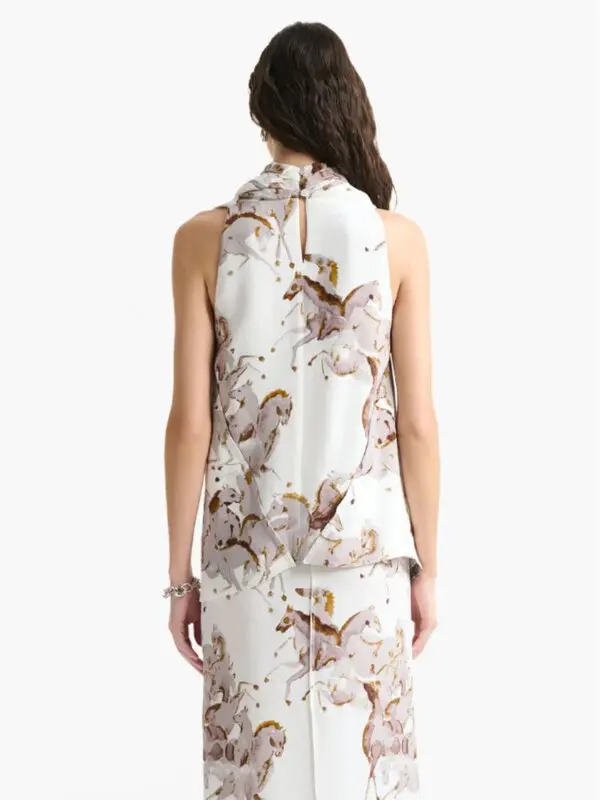 Altuzarra Sleary Silk High-neck Top - Cream
