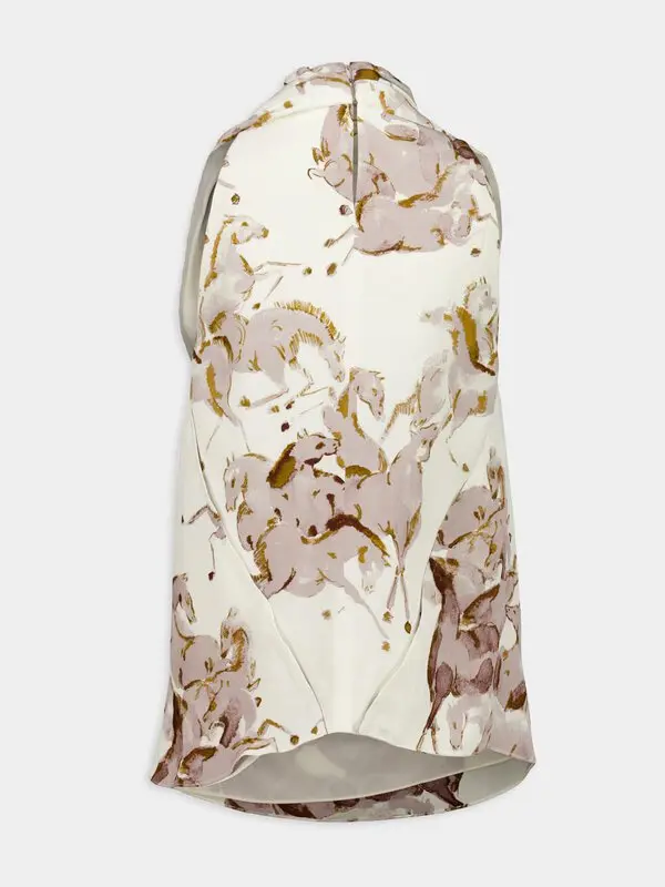 Altuzarra Sleary Silk High-neck Top - Cream