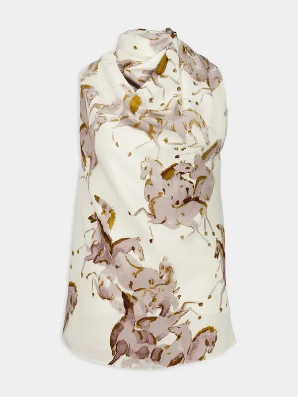 Altuzarra Sleary Silk High-neck Top - Cream