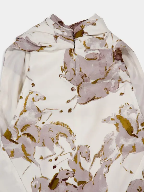 Altuzarra Sleary Silk High-neck Top - Cream