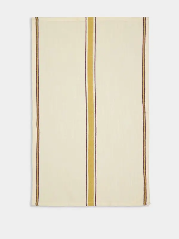 Madam Stoltz Striped Kitchen Cotton Towel - Beige
