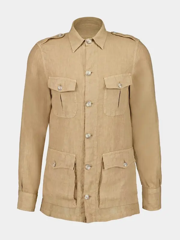 120% Lino Linen Jacket With Pockets