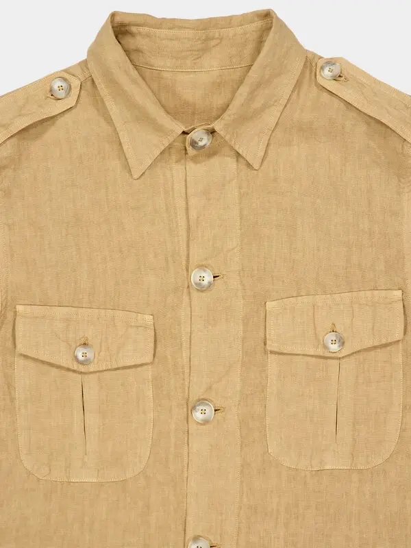 120% Lino Linen Jacket With Pockets