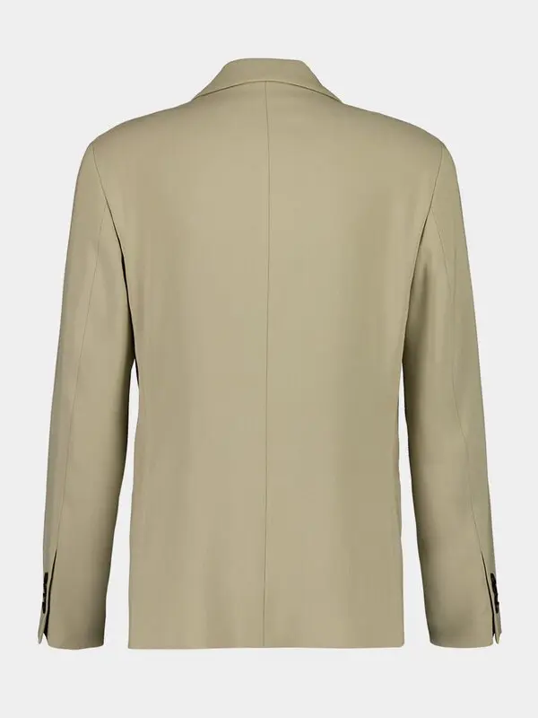 FERRAGAMO Sand Single-breasted Silk-blend Blazer - Beige