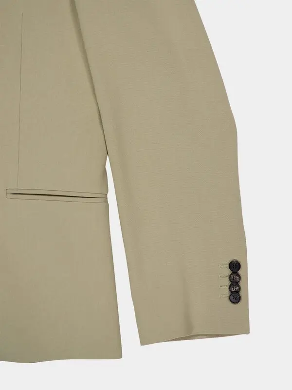 FERRAGAMO Sand Single-breasted Silk-blend Blazer - Beige
