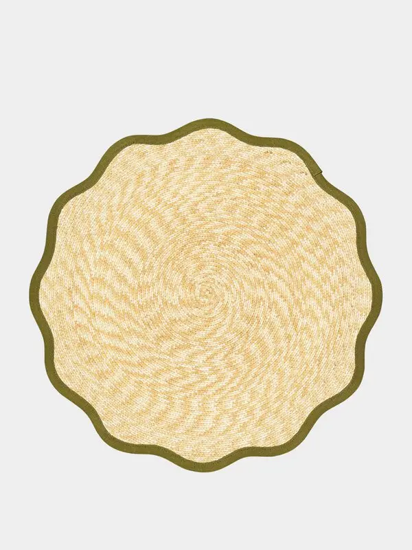 La DoubleJ Palm Straw Cloud Placemat Set Of 2