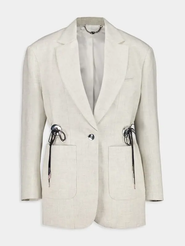 Rabanne Mottled Wool-cotton Blend Blazer