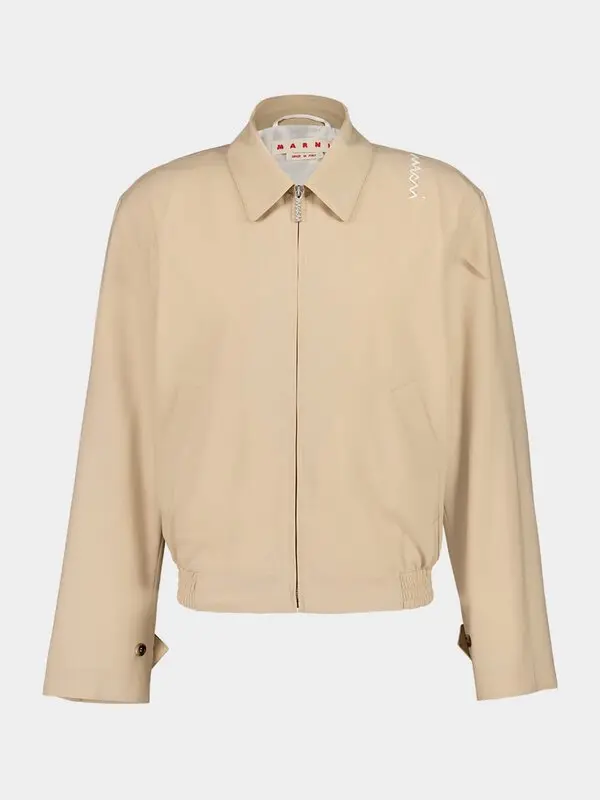 Marni Wool Blend Zip Jacket - Beige