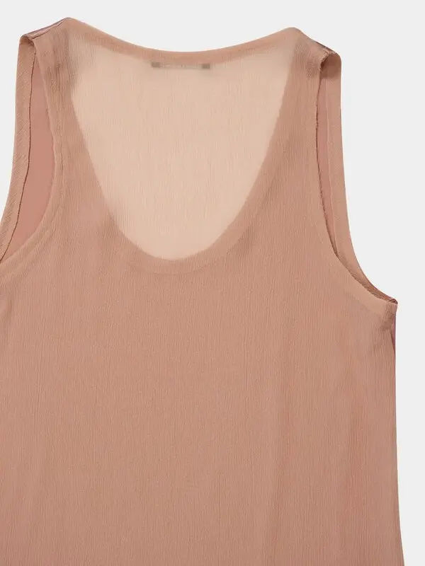 Balmain Silk Crepe V-neck Sleeveless Top