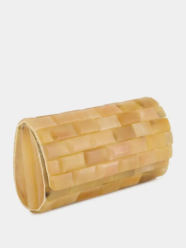 Glorinha Paranagua Anouska Light Horn Clutch - Beige