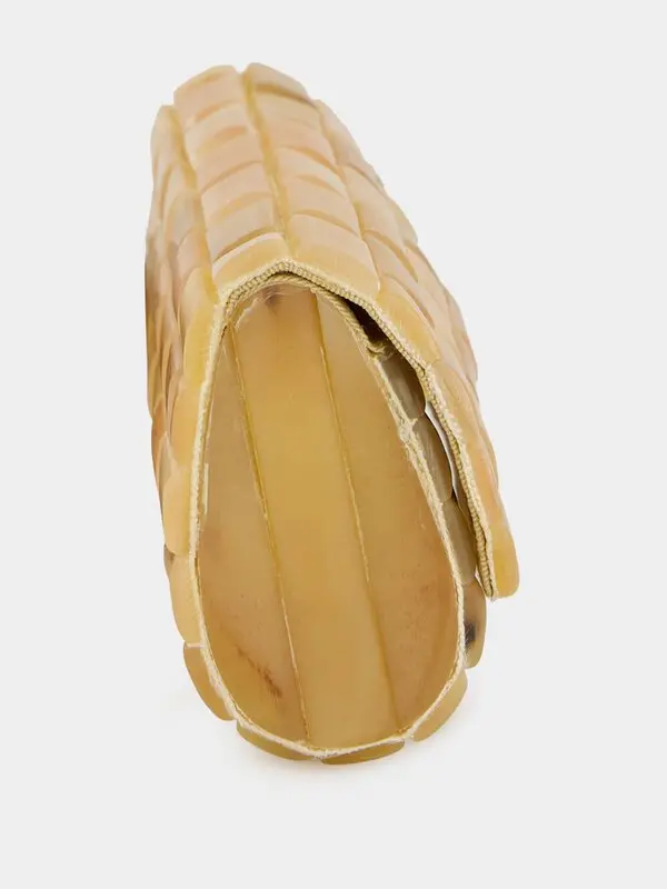 Glorinha Paranagua Anouska Light Horn Clutch - Beige