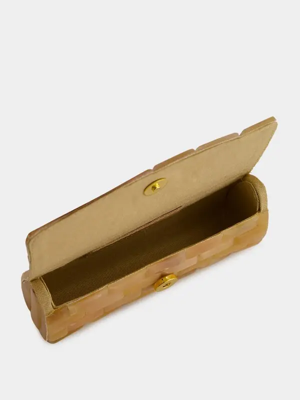 Glorinha Paranagua Anouska Light Horn Clutch - Beige