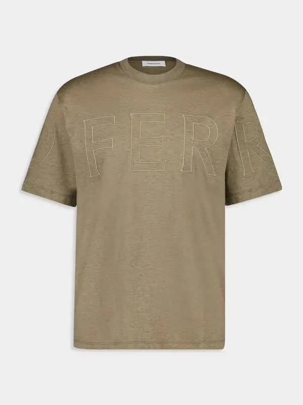 FERRAGAMO Concrete Melange Overdyed T-shirt - Beige