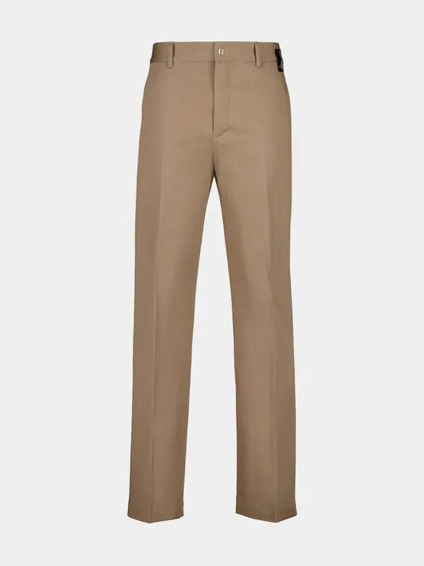 Fendi Gabardine Cigarette Trousers - Beige