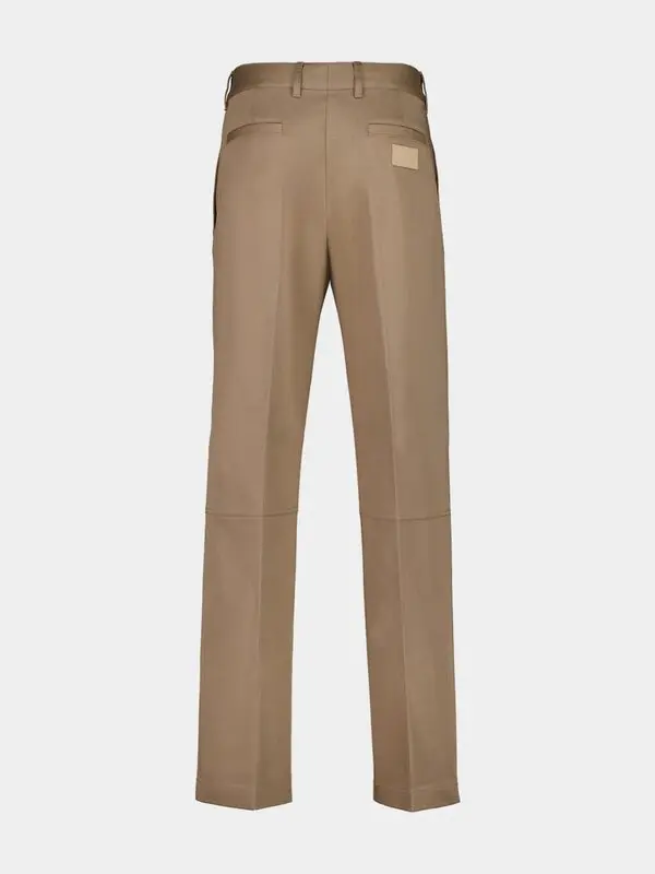 Fendi Gabardine Cigarette Trousers - Beige