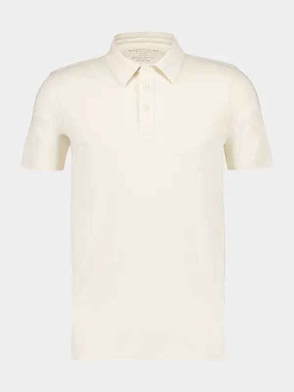 Majestic Filatures Ecru Organic Cotton Short-sleeve Polo - Beige