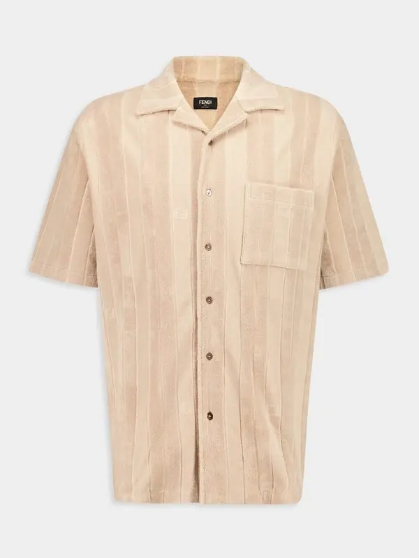 Fendi Terry Jacquard Bowling Shirt - Beige