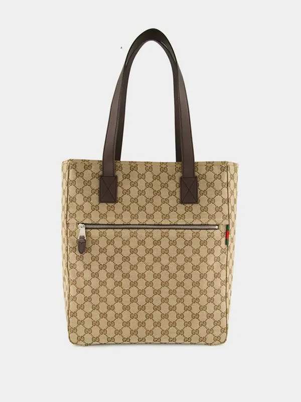 Gucci Medium Gg Canvas Tote - Beige