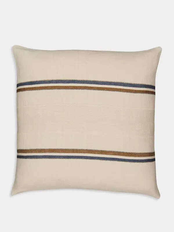 Libeco Linen Cushion Cover With Striped Detail