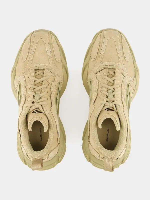 Balenciaga Monday Shoe In Suede Calfskin - Beige