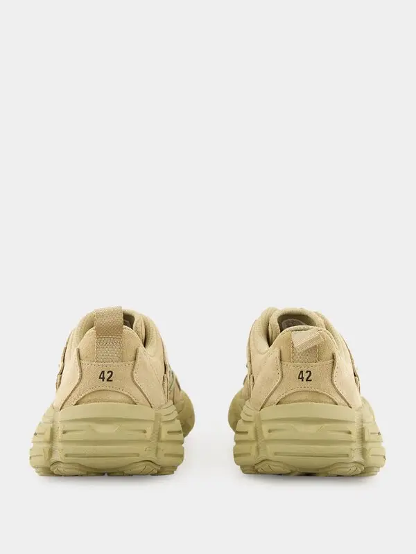 Balenciaga Monday Shoe In Suede Calfskin - Beige