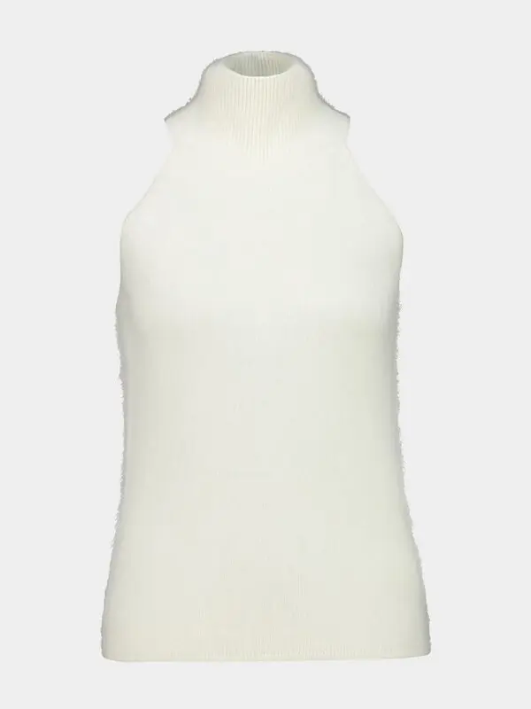 LISA YANG Leya Brushed Cashmere Top - Cream