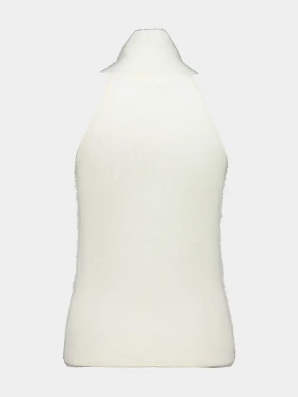 LISA YANG Leya Brushed Cashmere Top - Cream