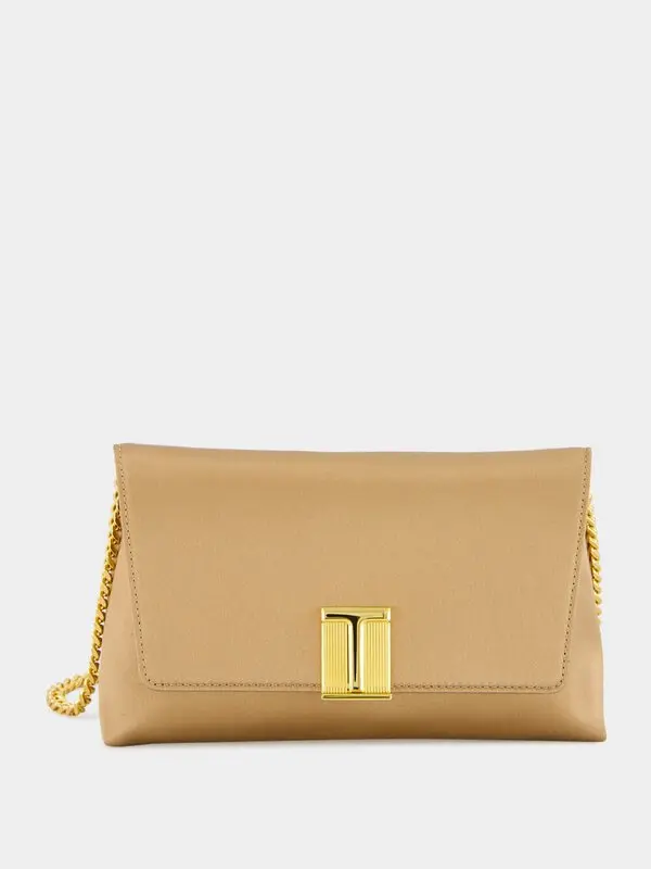 TOM FORD Satin Nobile Mini Bag With Chain Strap - Beige