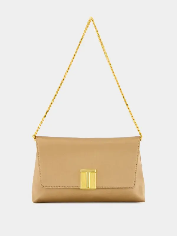 TOM FORD Satin Nobile Mini Bag With Chain Strap - Beige