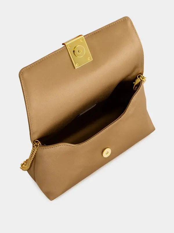 TOM FORD Satin Nobile Mini Bag With Chain Strap - Beige