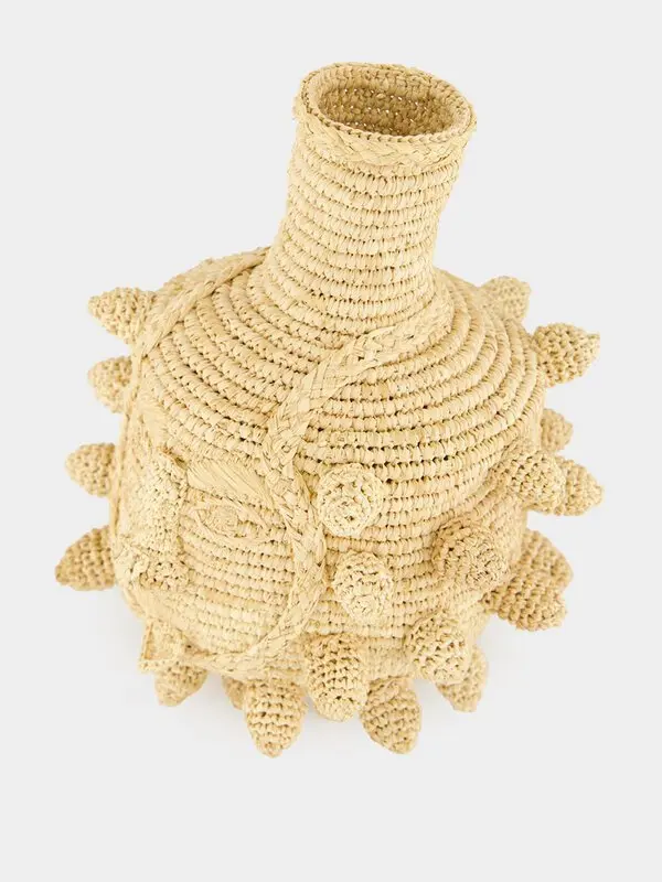 NATALIA BRILLI Natural Raffia Vase With Calabrian Face