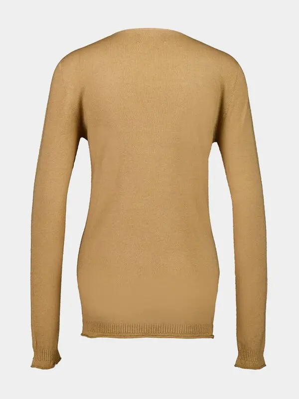 120% Lino V-neck Cashmere Sweater - Beige