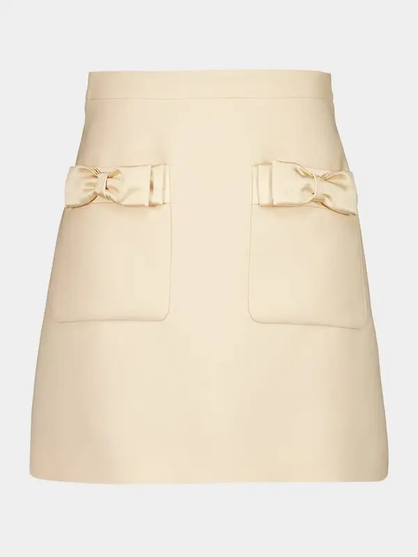 Valentino Garavani Mini Skirt With Bow Pockets - Beige