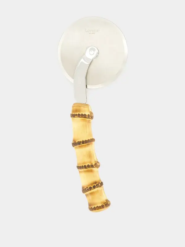 LORENZI MILANO Bamboo Root Pizza Cutter - Beige