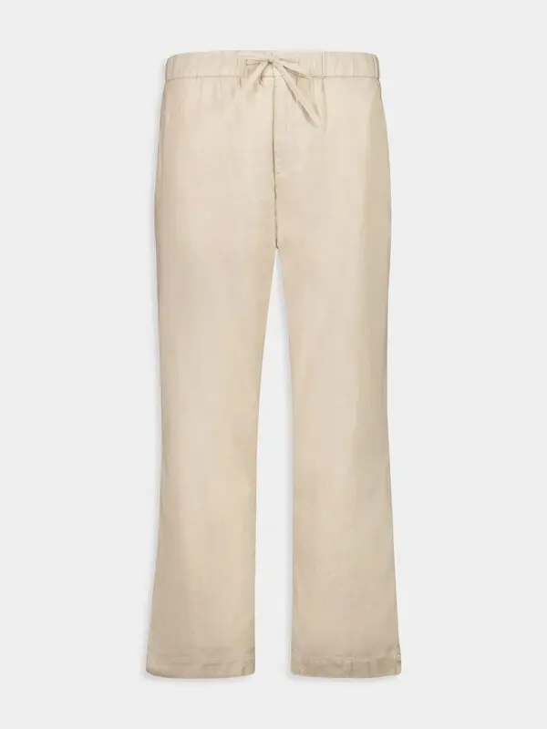 Frescobol Carioca Sand Linen-blend Oscar Trousers - Beige