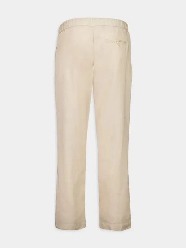 Frescobol Carioca Sand Linen-blend Oscar Trousers - Beige