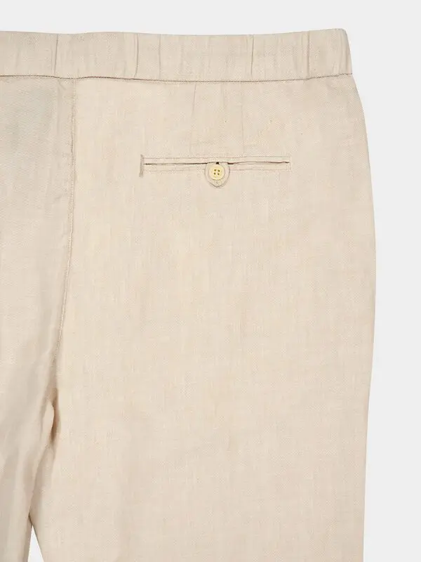Frescobol Carioca Sand Linen-blend Oscar Trousers - Beige