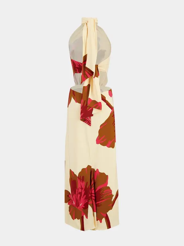 Johanna Ortiz Floral Print Halter Neck Dress