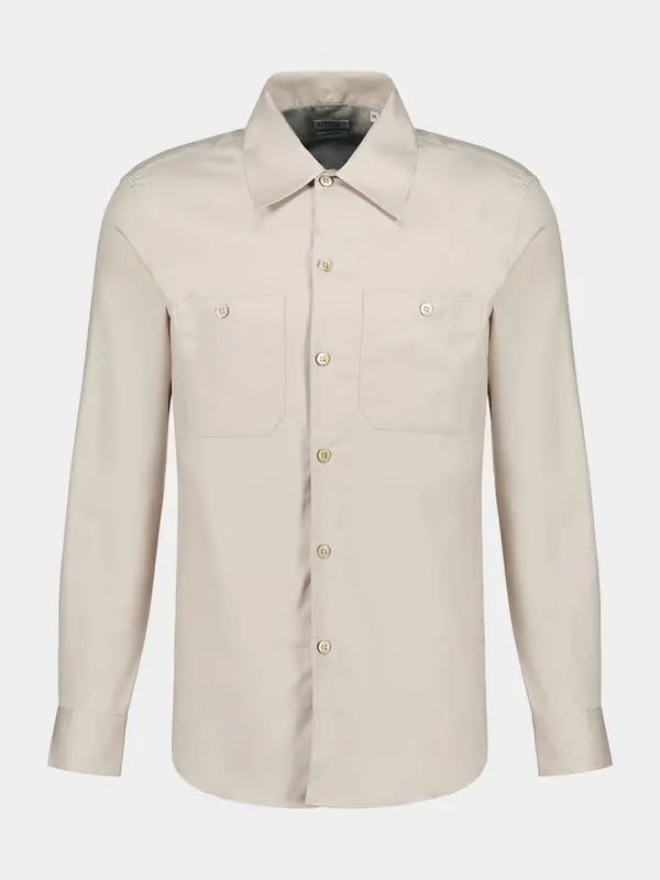 Brunello Cucinelli Light Cotton Button-up Shirt - Beige