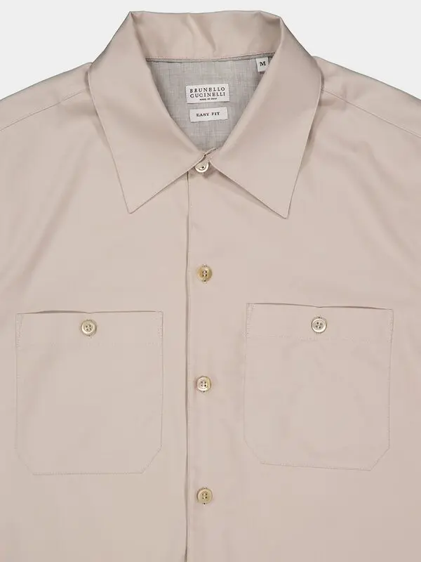 Brunello Cucinelli Light Cotton Button-up Shirt - Beige
