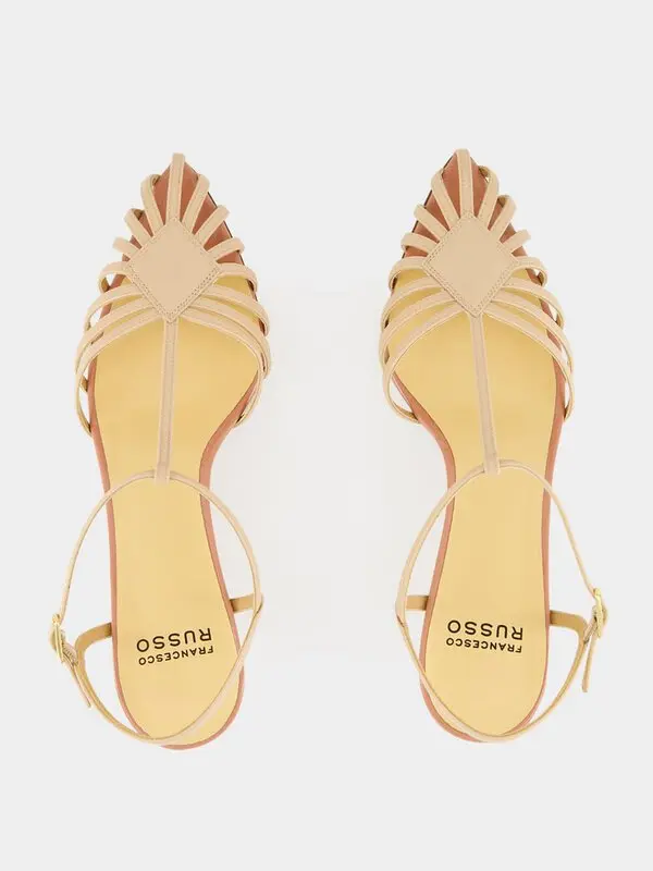 FRANCESCO RUSSO Cage Sandals - Beige