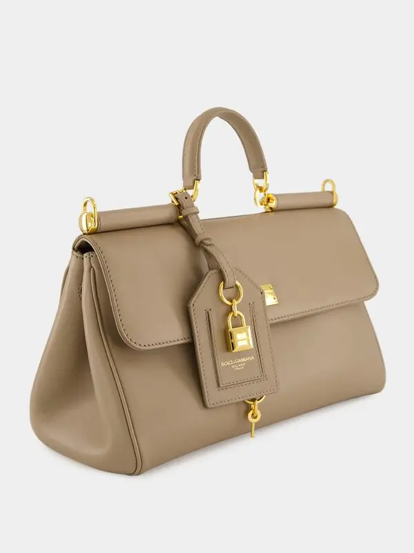 Dolce & Gabbana My Sicily Calfskin Handbag - Beige