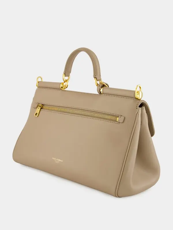Dolce & Gabbana My Sicily Calfskin Handbag - Beige