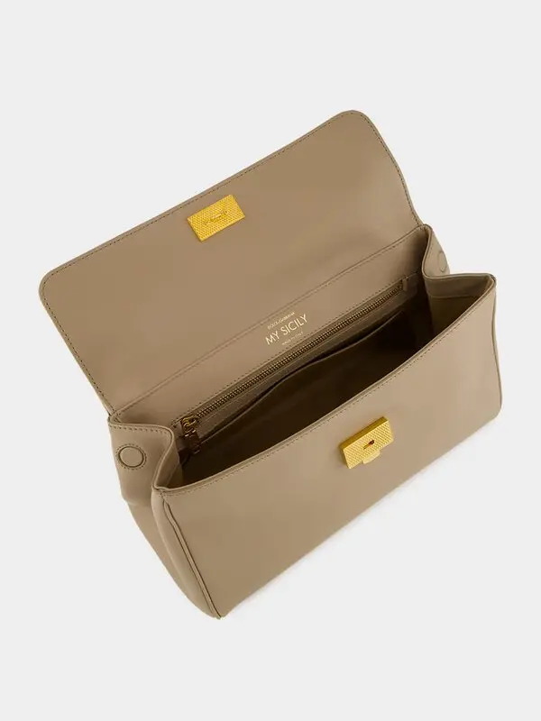 Dolce & Gabbana My Sicily Calfskin Handbag - Beige