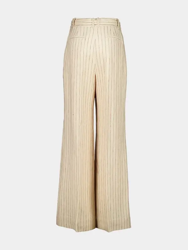 Zimmermann Rebellion Pinstripe Linen Trousers