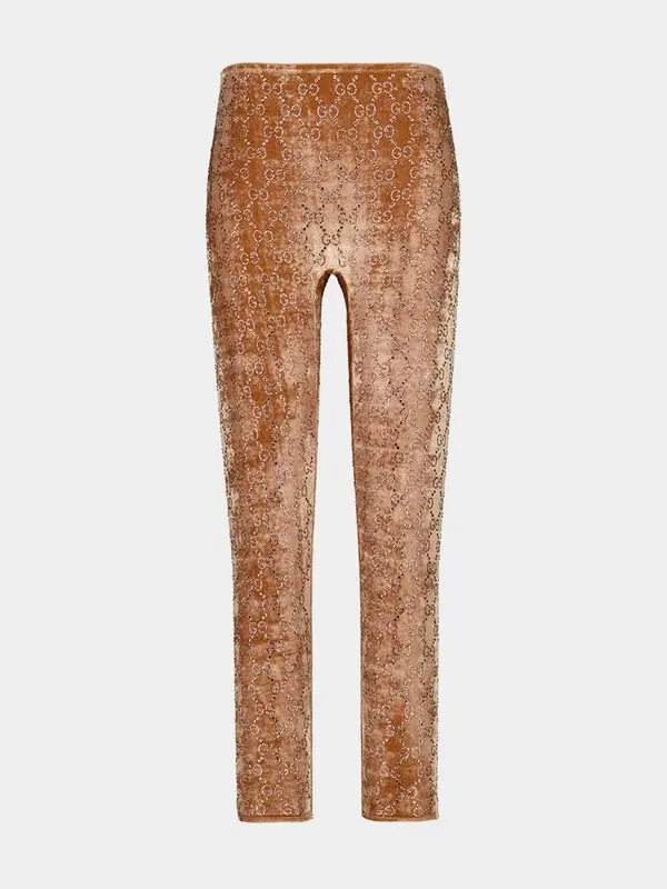 Gucci Gg Velvet Fitted Leggings