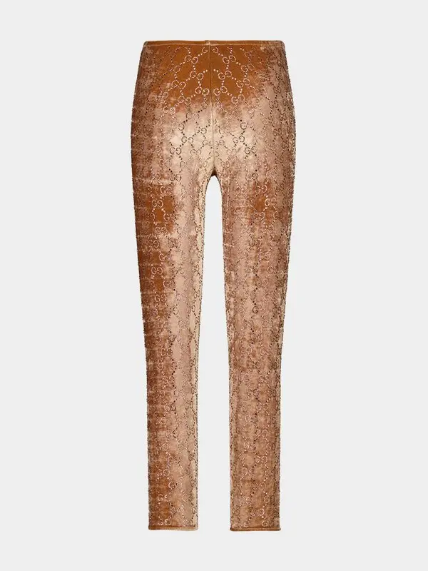 Gucci Gg Velvet Fitted Leggings