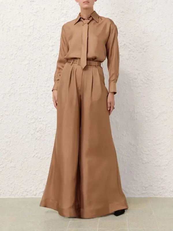 Zimmermann Relaxed Fit Tie Shirt - Beige
